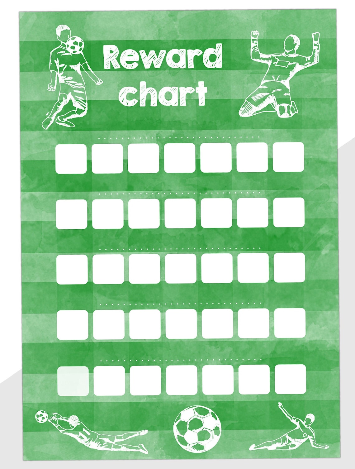 Football Reward Chart Digital Download Printable Reward Chart Football ...