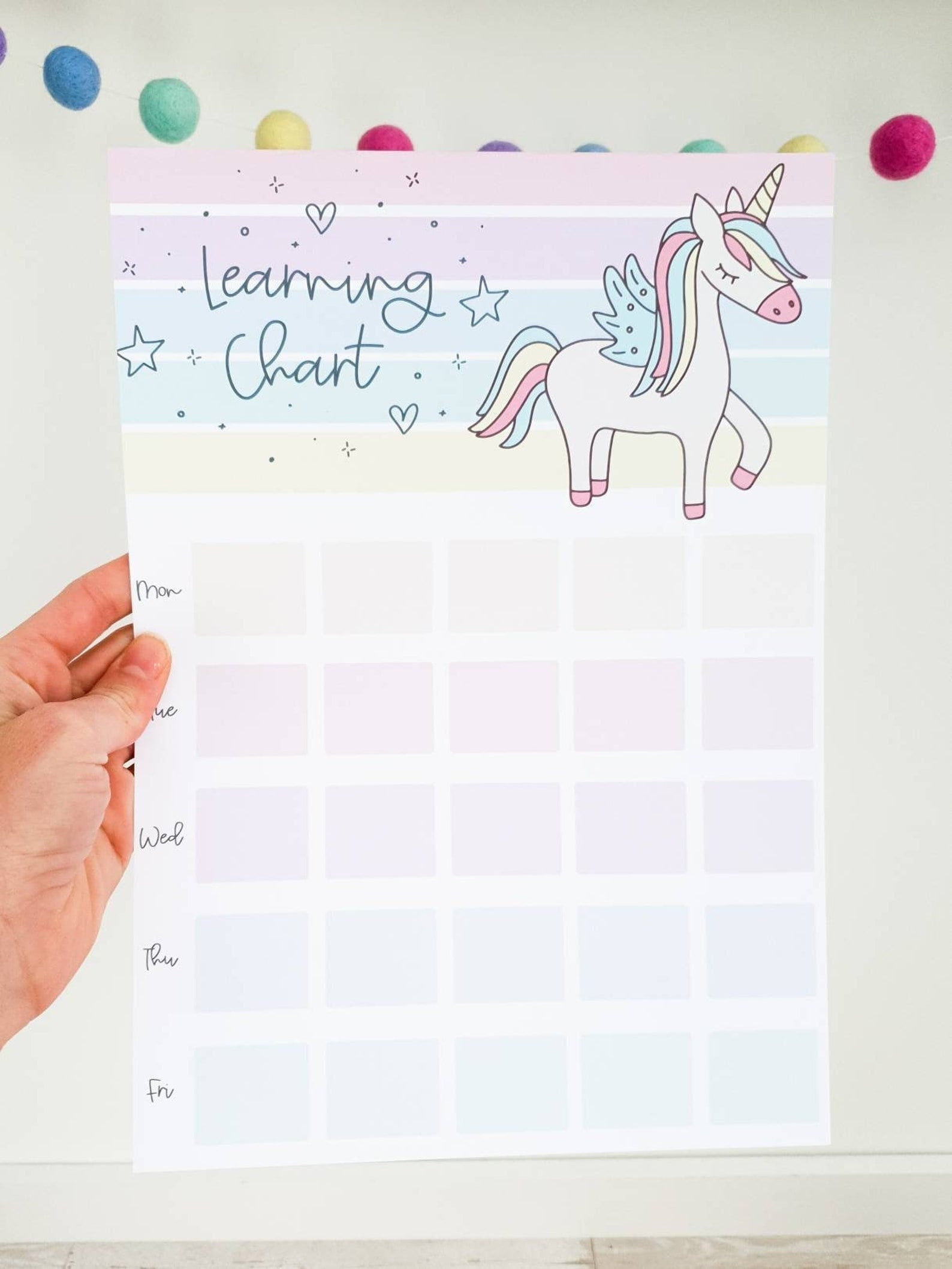 Unicorn Learning Reward Chart Digital Download Unicorn Learning ...
