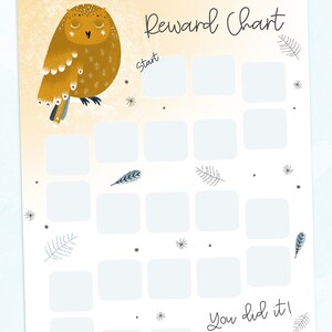 Magical Owl Reward Chart Digital Download Printable Reward Chart Owl ...