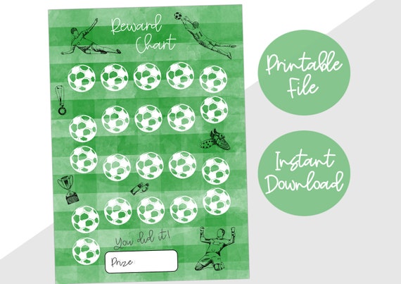 Football Reward Chart Digital Download Printable Reward - Etsy