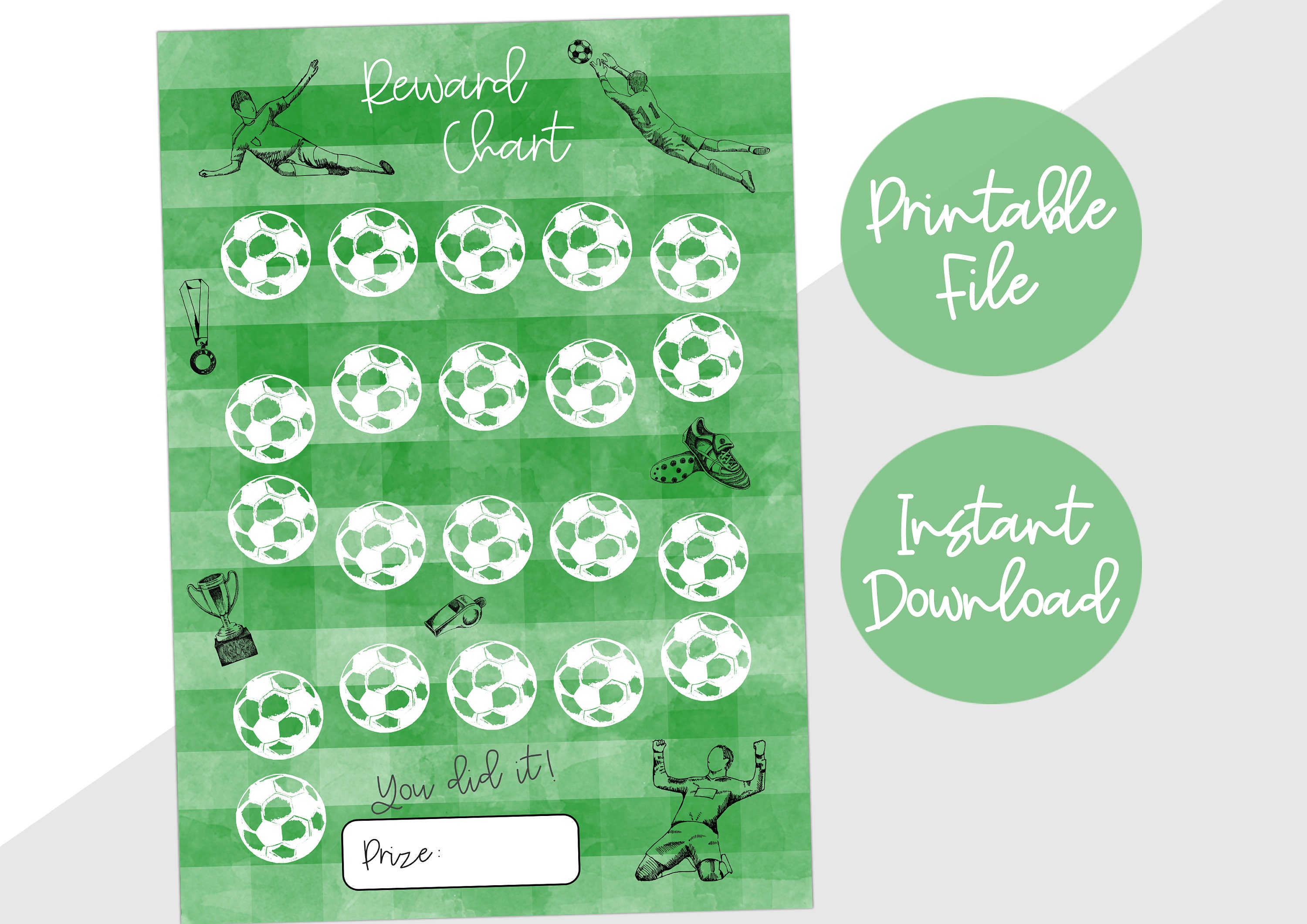 Football Reward Chart Digital Download Printable Reward - Etsy