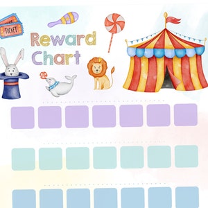 Circus Reward Chart - Digital Download - Printable Reward Chart ...