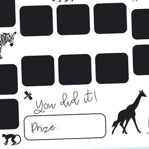 Monochrome Animal Reward Chart - Digital Download - Printable Reward ...