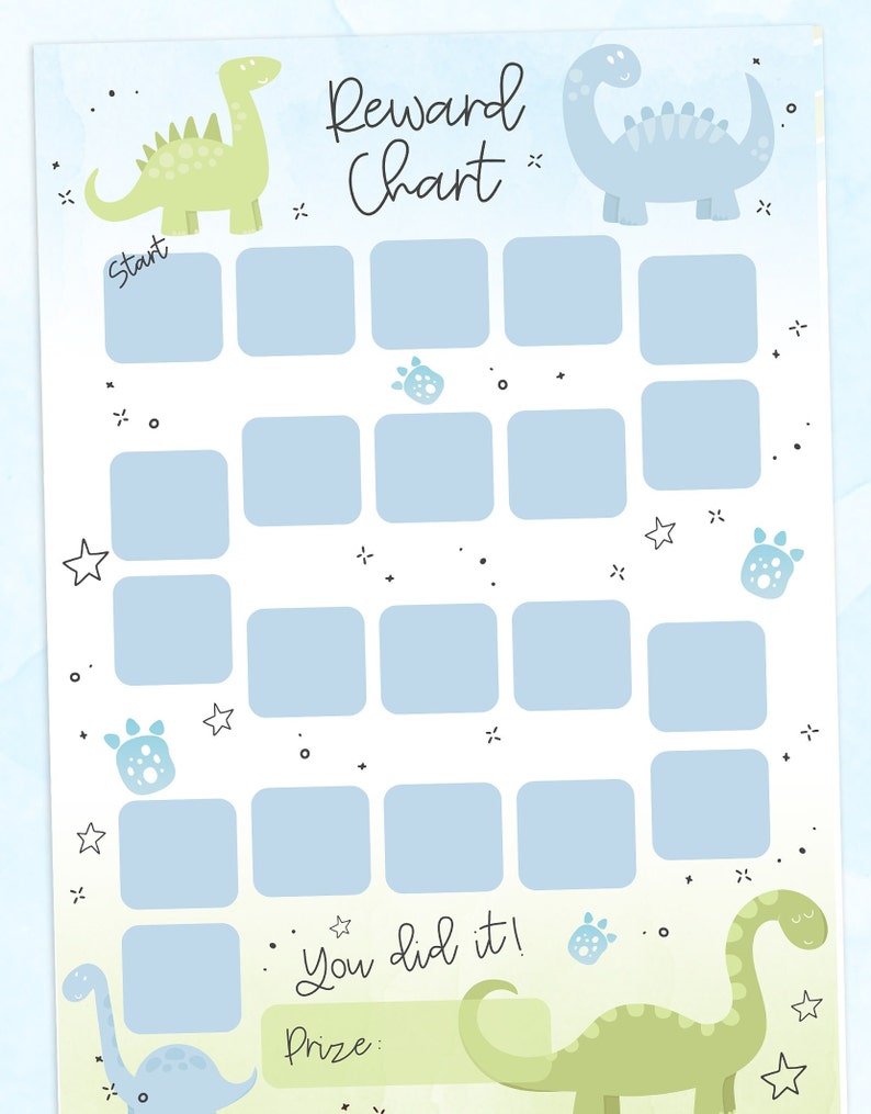 Dinosaur Reward Chart Digital Download Printable Reward Chart Dinosaur ...