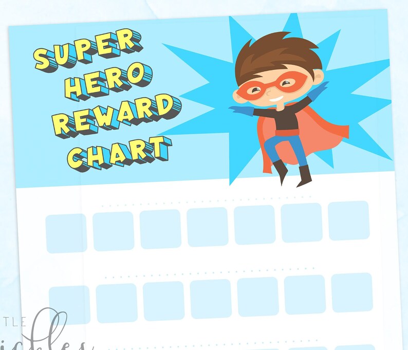 Super Hero Reward Chart Digital Download Printable Reward - Etsy