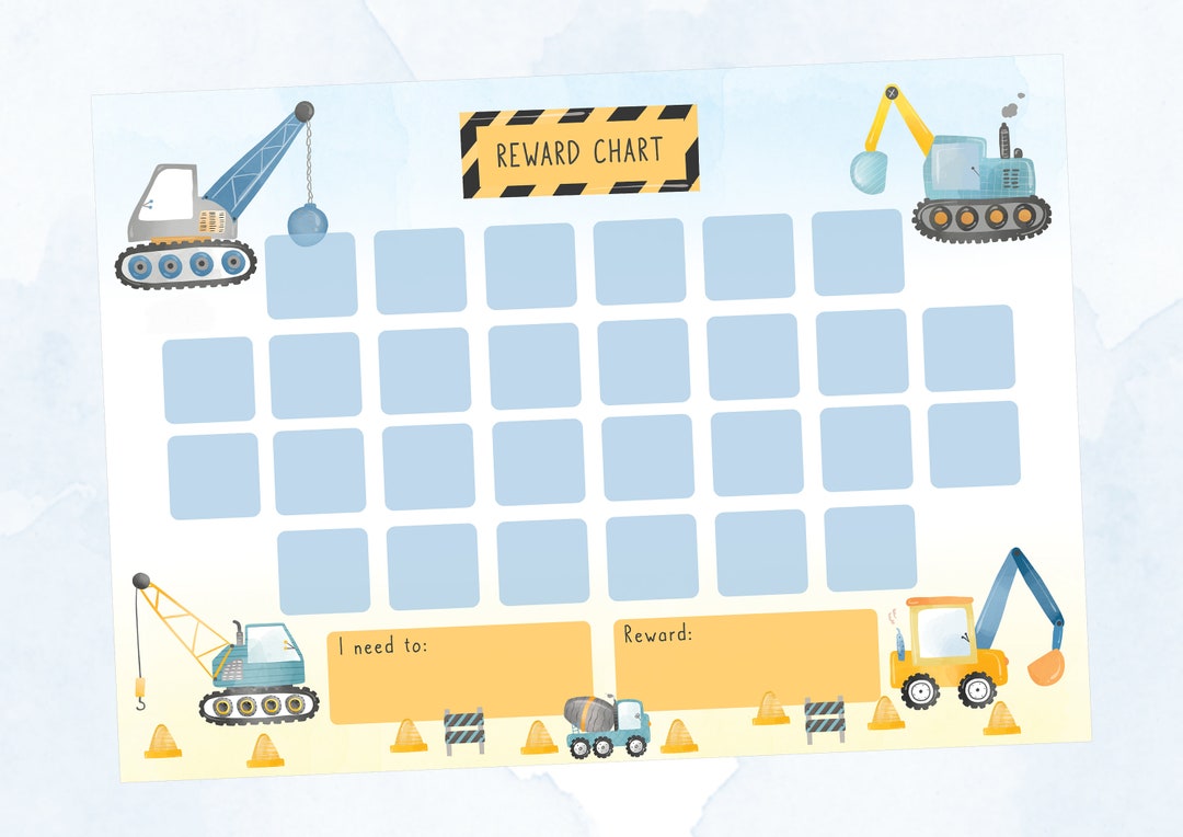 Digger Reward Chart Digital Download Printable Reward Chart ...