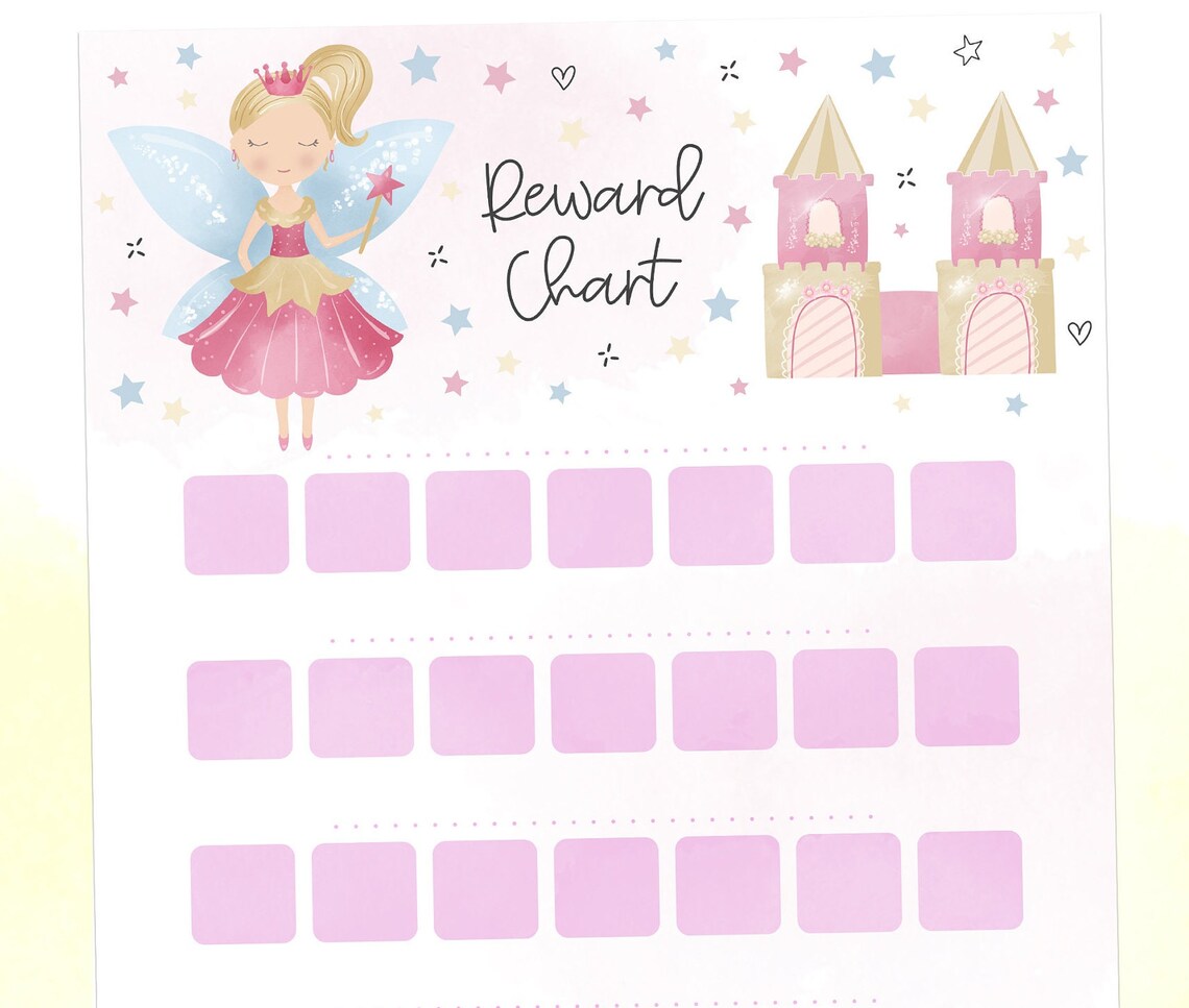 Girls Reward Chart - Digital Download - Printable Fairy Reward Chart ...