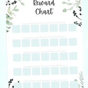 Foliage Reward Chart - Digital Download - Printable Reward Chart ...