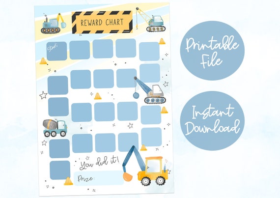 Digger Reward Chart Digital Download Printable Reward - Etsy Australia