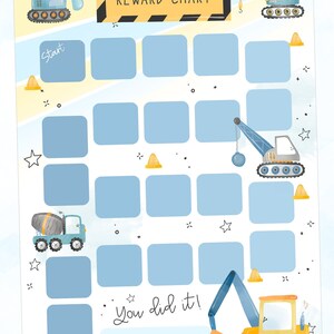 Digger Reward Chart Digital Download Printable Reward Chart ...