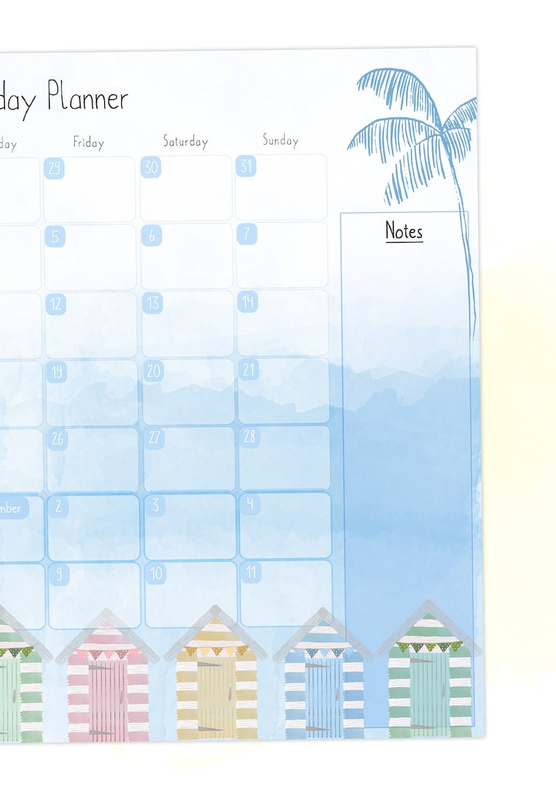 Summer Holiday Planner Printable Summer Holiday Calendar School Holiday ...