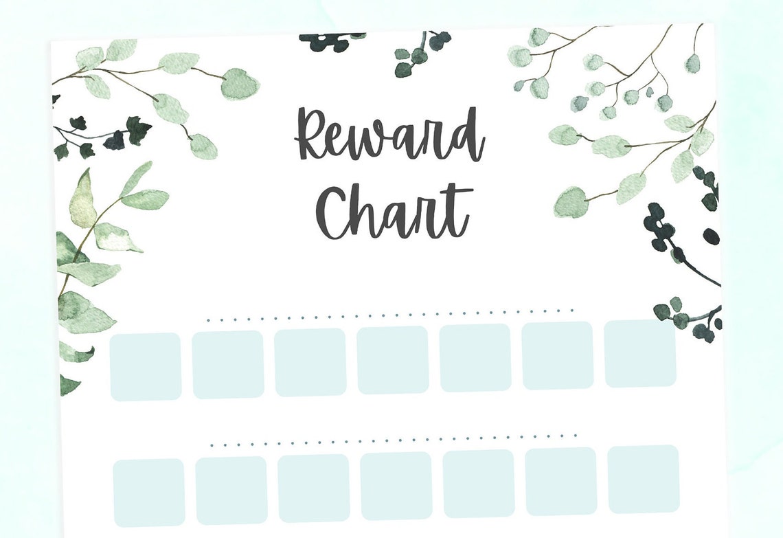 Foliage Reward Chart - Digital Download - Printable Reward Chart ...