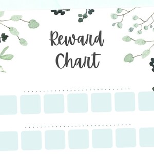 Foliage Reward Chart - Digital Download - Printable Reward Chart ...
