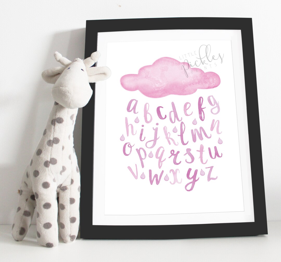Raining Alphabet Print - Download and Print Yourself - Alphabet Nursery ...