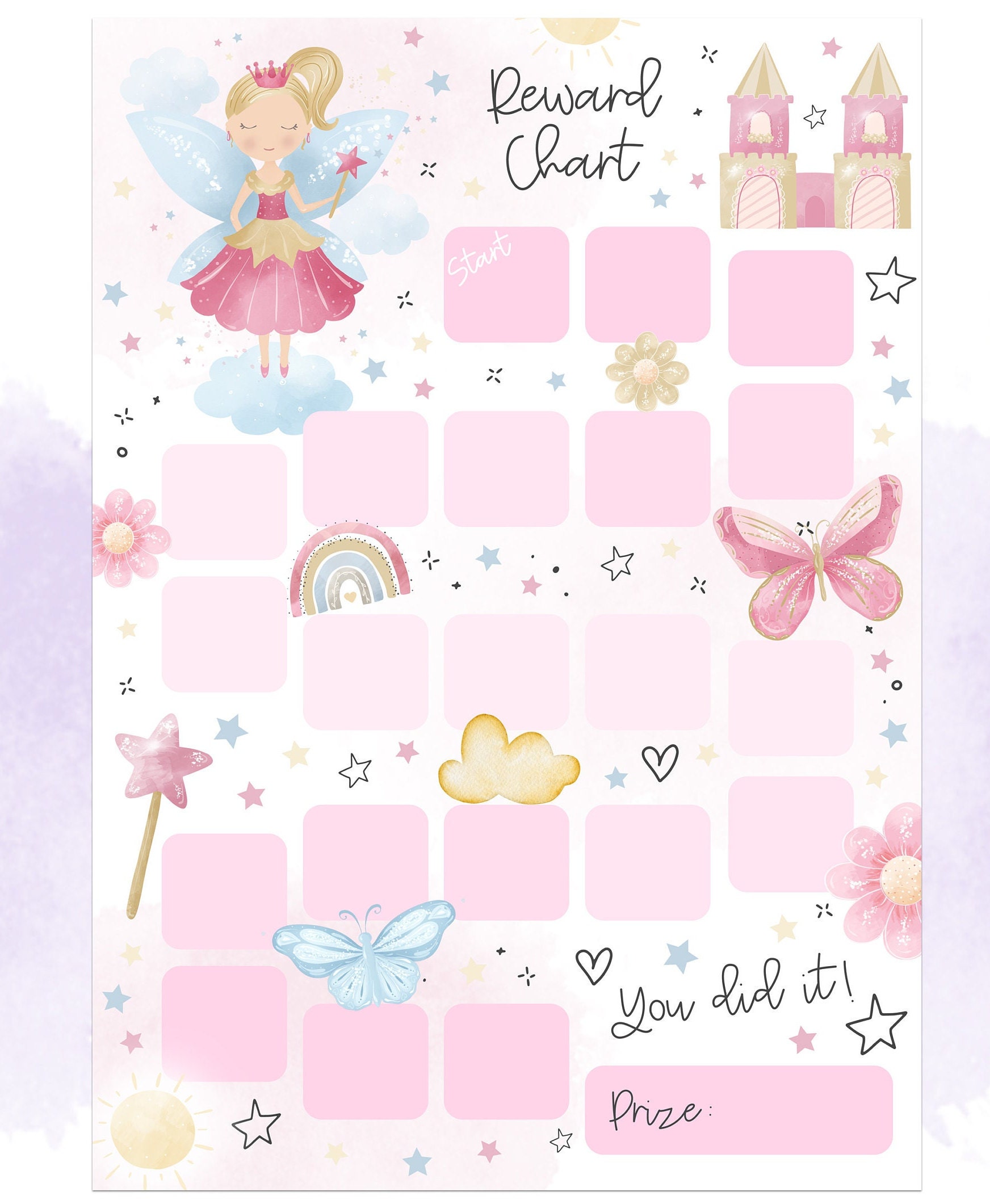 Fairy Reward Chart Digital Download Printable Reward Chart - Etsy Canada