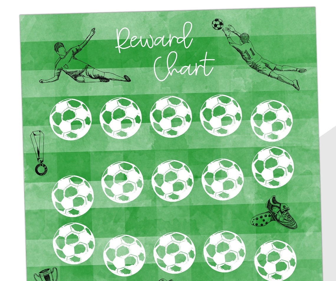 Football Reward Chart Digital Download Printable Boys Reward Chart ...