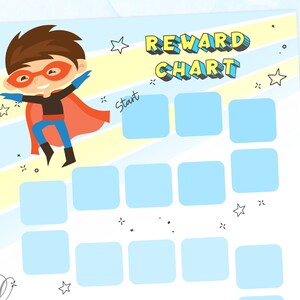 Super Hero Reward Chart Digital Download Printable Reward Chart Super ...