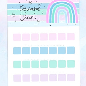 Pastel Rainbow Reward Chart Digital Download Printable - Etsy