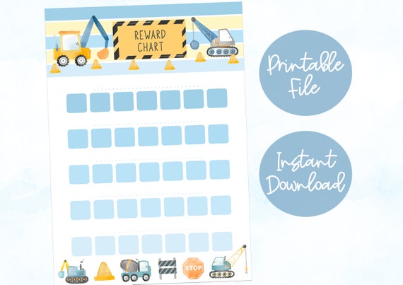 Digger Reward Chart Digital Download Printable Reward - Etsy