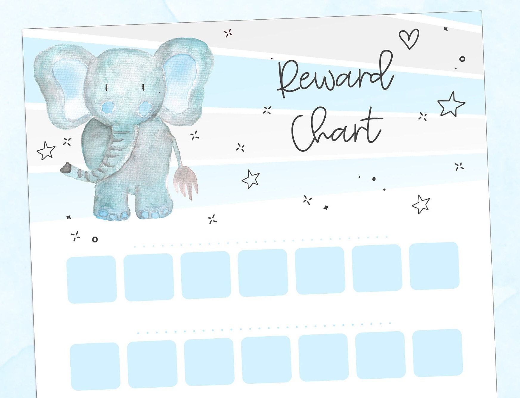 Elephant Reward Chart Digital Download Boys Chore Chart Boys Behaviour ...