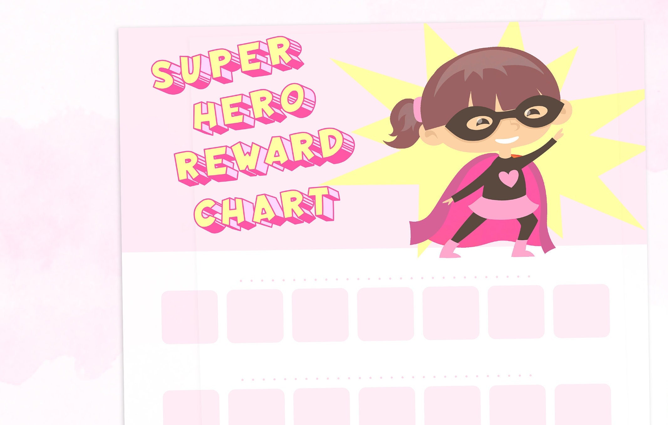 Super Hero Reward Chart Digital Download Printable Reward Chart Super ...
