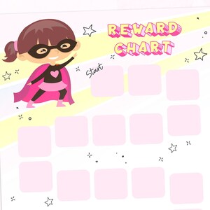 Super Hero Reward Chart Digital Download Printable Reward Chart Super ...