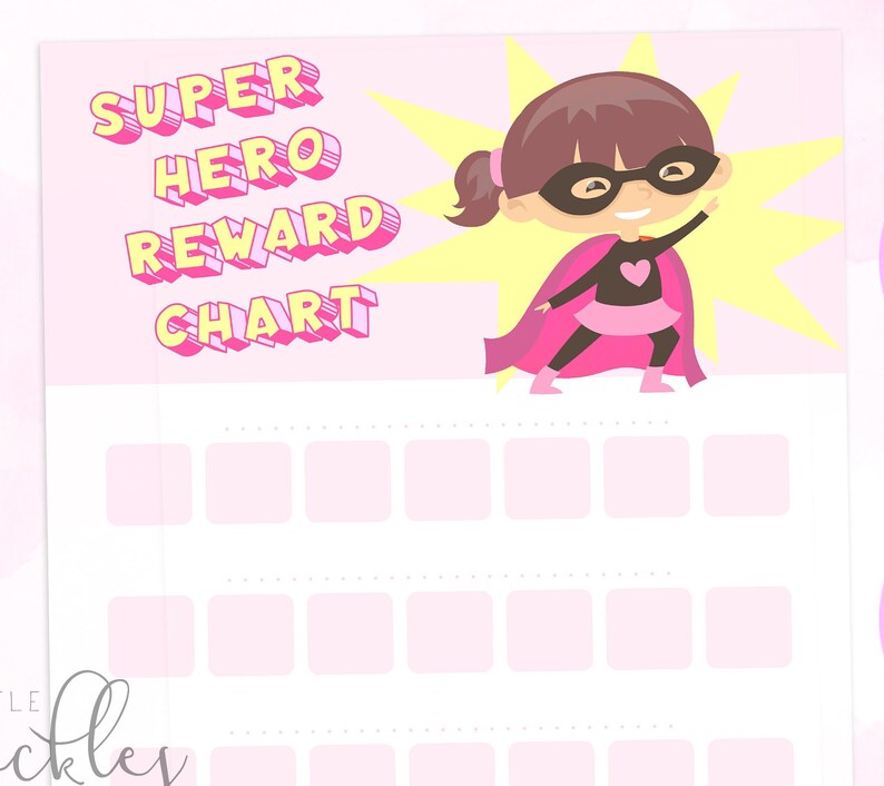Super Hero Reward Chart Digital Download Printable Reward Chart Super ...