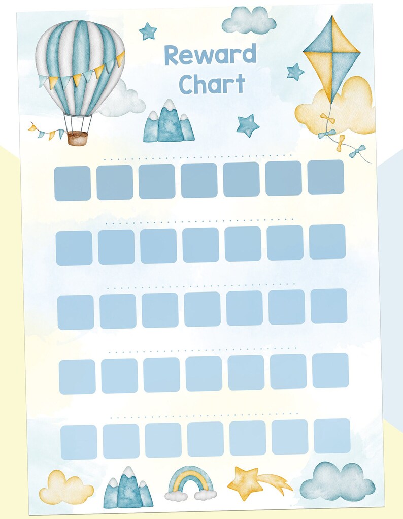 Hot Air Balloon Reward Chart Digital Download Printable - Etsy