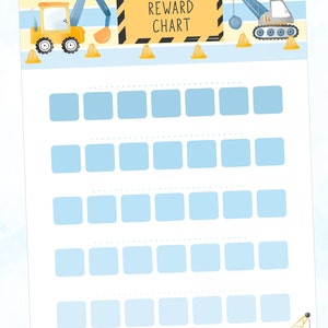 Digger Reward Chart Digital Download Printable Reward Chart ...