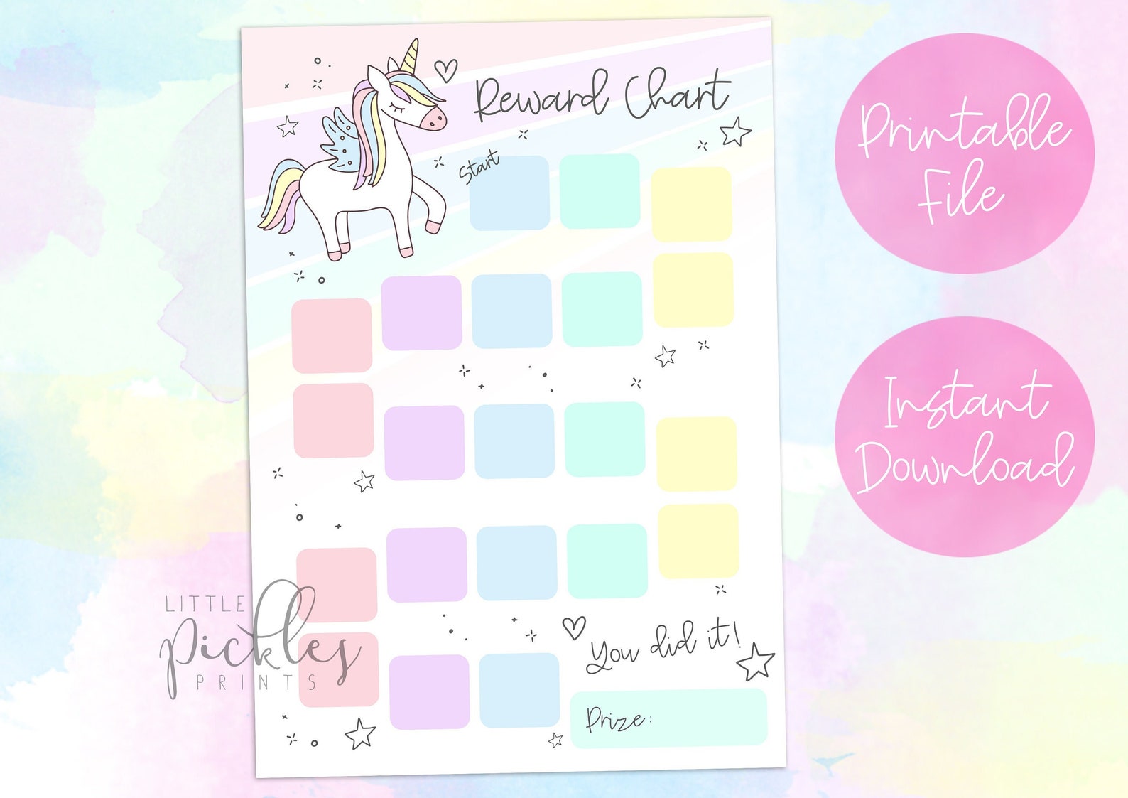 Unicorn Reward Chart Digital Download Unicorn Learning Resource ...