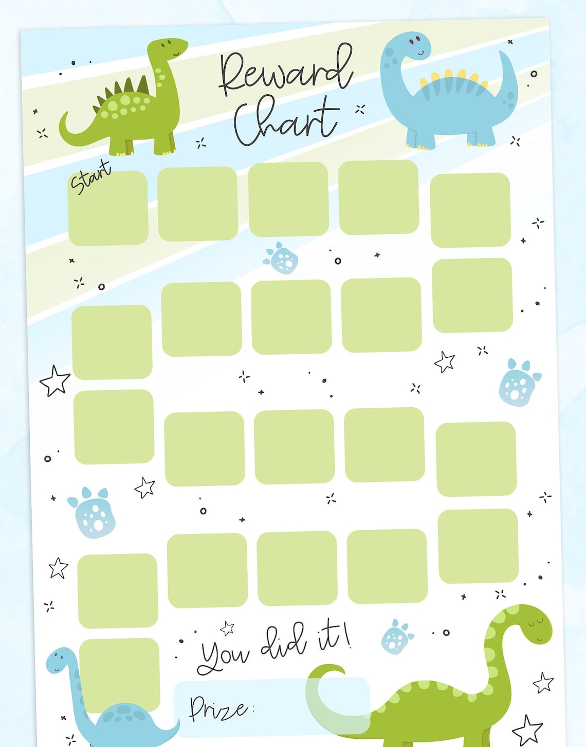 Dinosaur Reward Chart - Digital Download - Printable Reward Chart ...