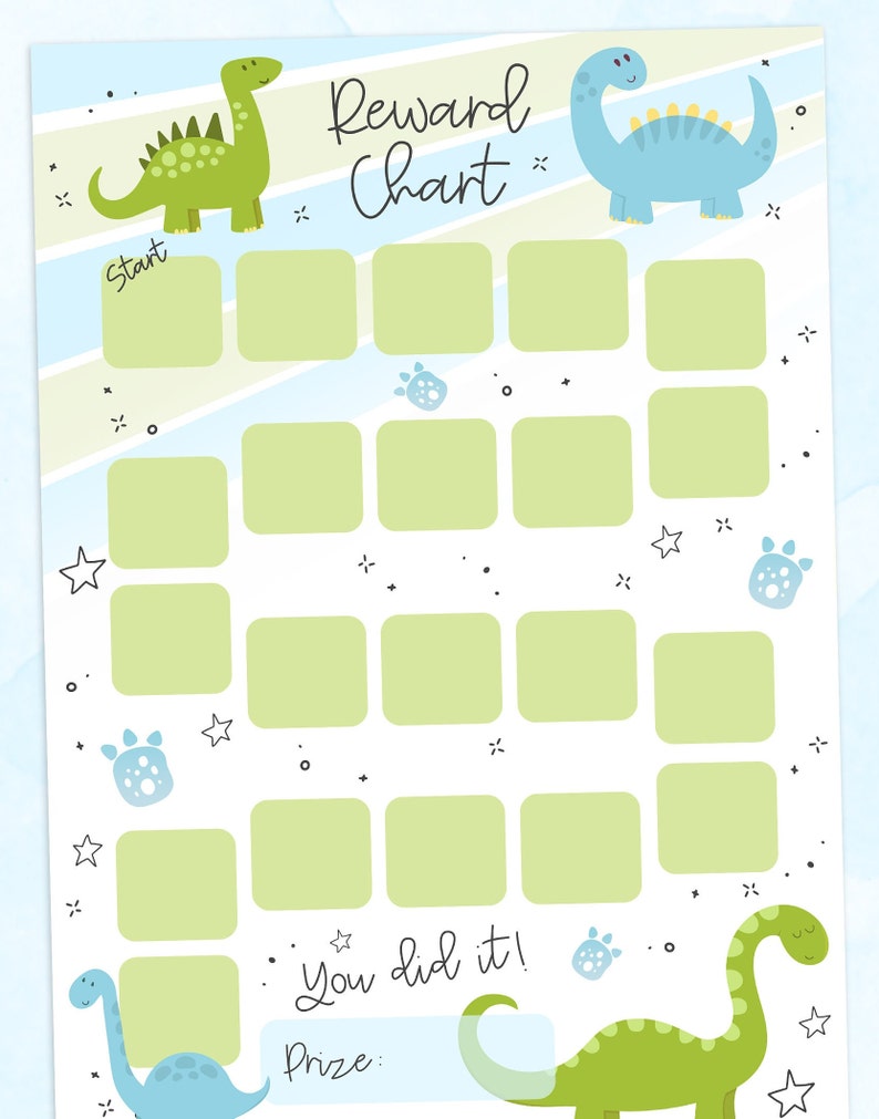 Dinosaur Reward Chart - Digital Download - Printable Reward Chart ...