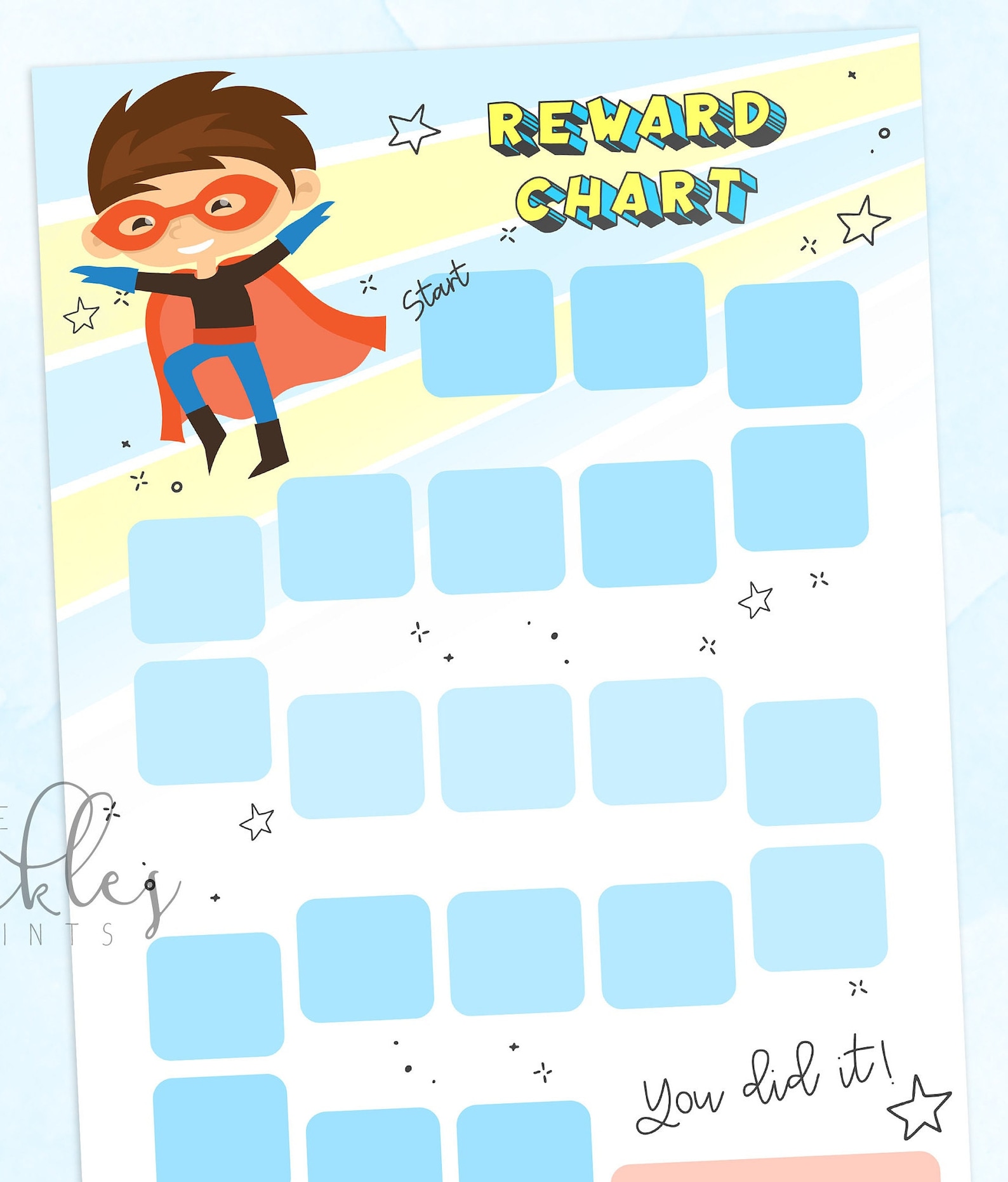 Super Hero Reward Chart Digital Download Printable Reward Chart Super ...