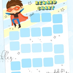 Super Hero Reward Chart Digital Download Printable Reward Chart Super ...