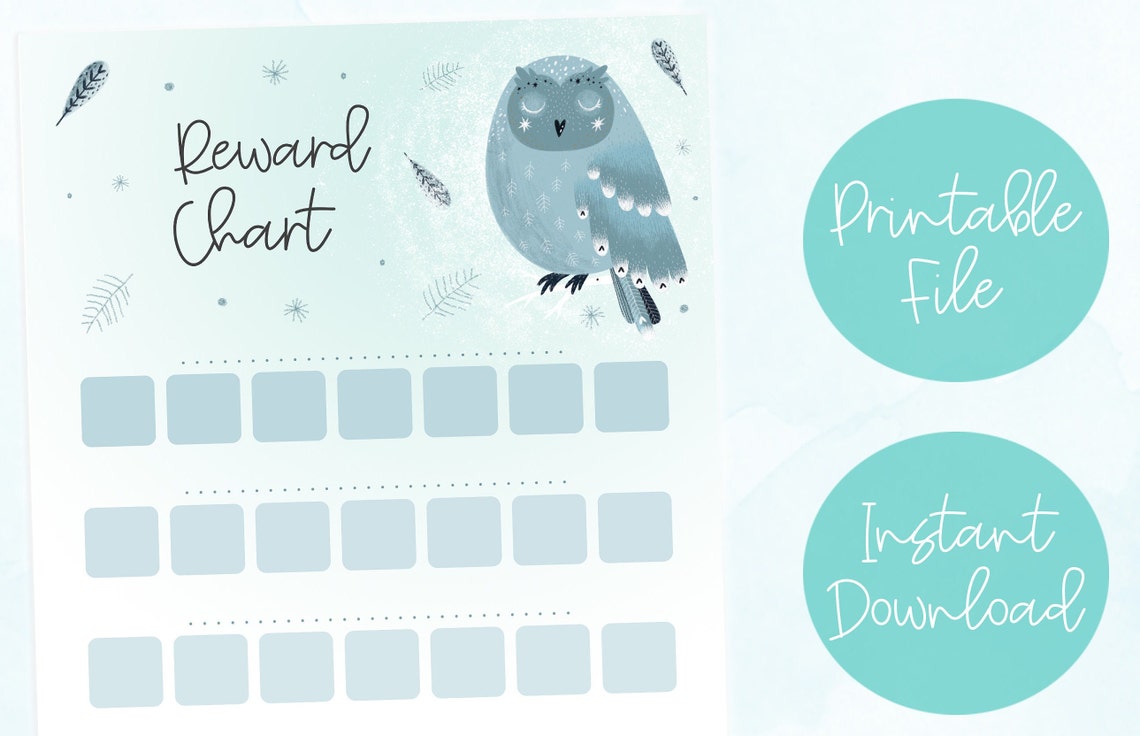 Magical Owl Reward Chart Digital Download Printable Reward Chart Owl ...