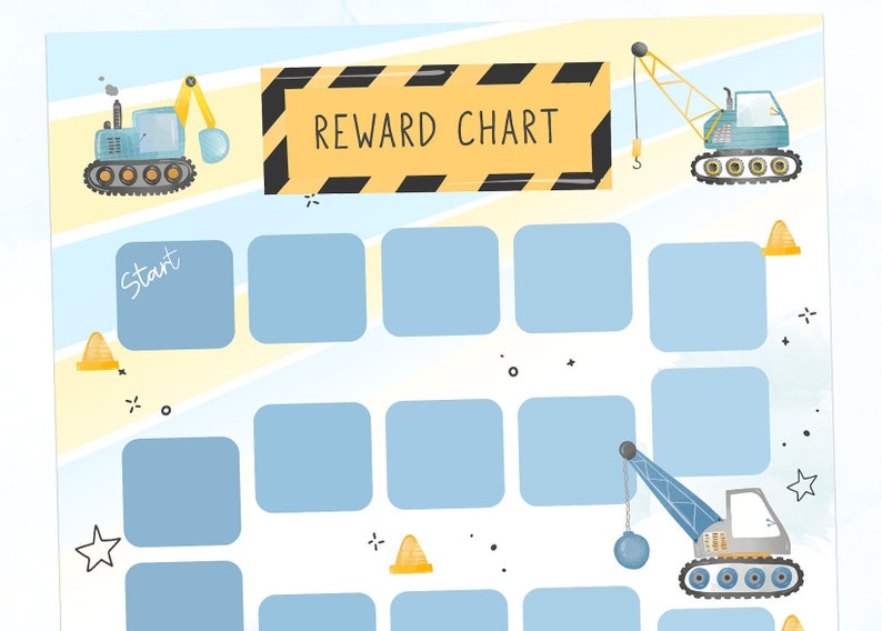 Digger Reward Chart Digital Download Printable Reward Chart ...