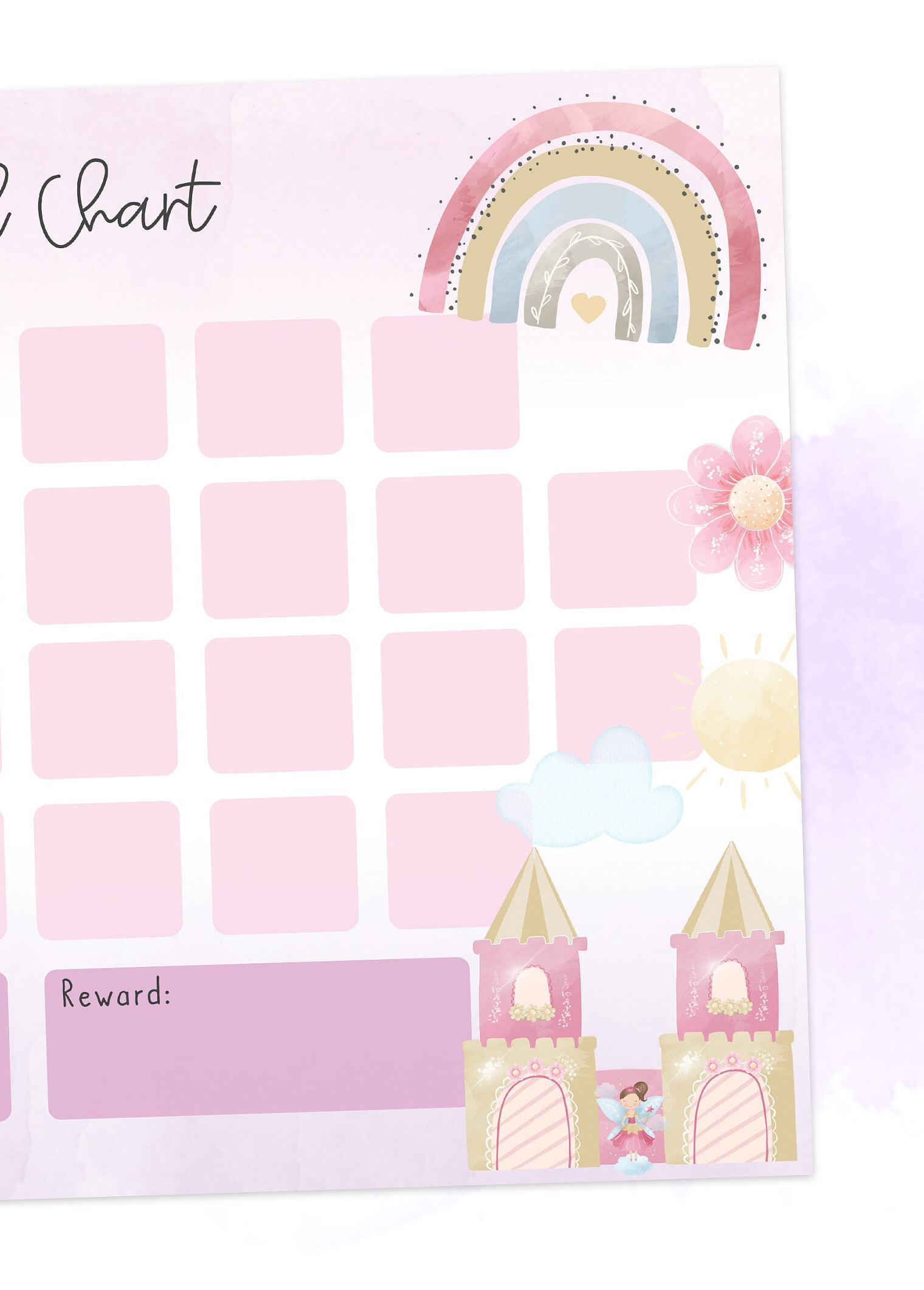Fairy Reward Chart - Digital Download - Printable Reward Chart - Chore ...