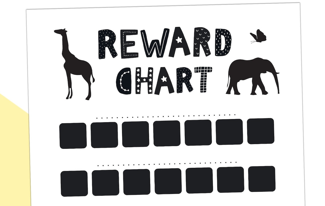 Monochrome Animal Reward Chart Digital Download Printable Reward Chart ...