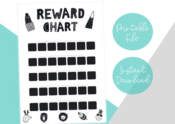 Monochrome Reward Chart Digital Download Printable Reward - Etsy