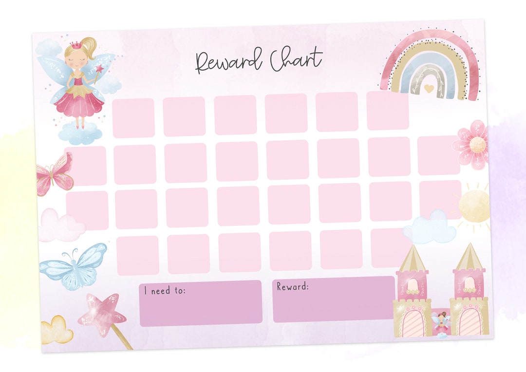 Fairy Reward Chart - Digital Download - Printable Reward Chart - Chore ...