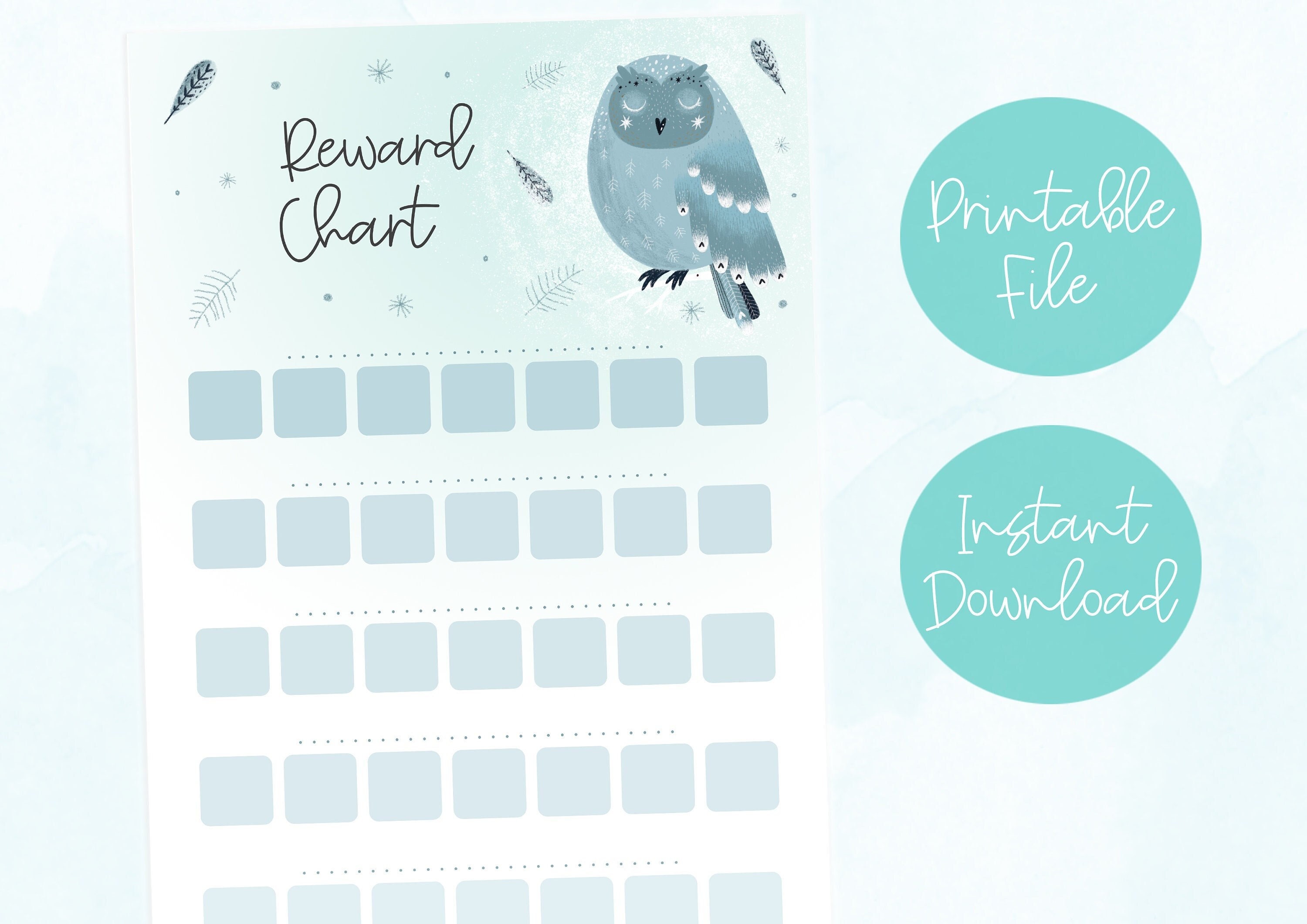 Magical Owl Reward Chart Digital Download Printable Reward Chart Owl ...