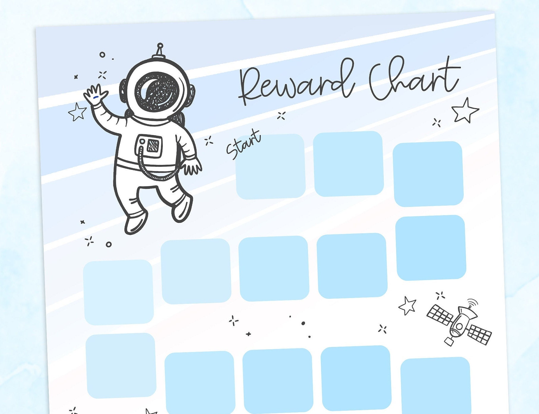 Space Reward Chart Digital Download Printable Reward Chart Space ...