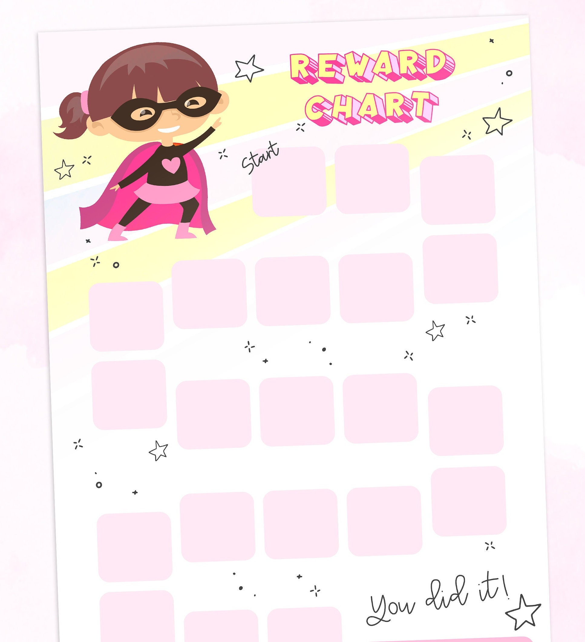 Super Hero Reward Chart Digital Download Printable Reward Chart Super ...