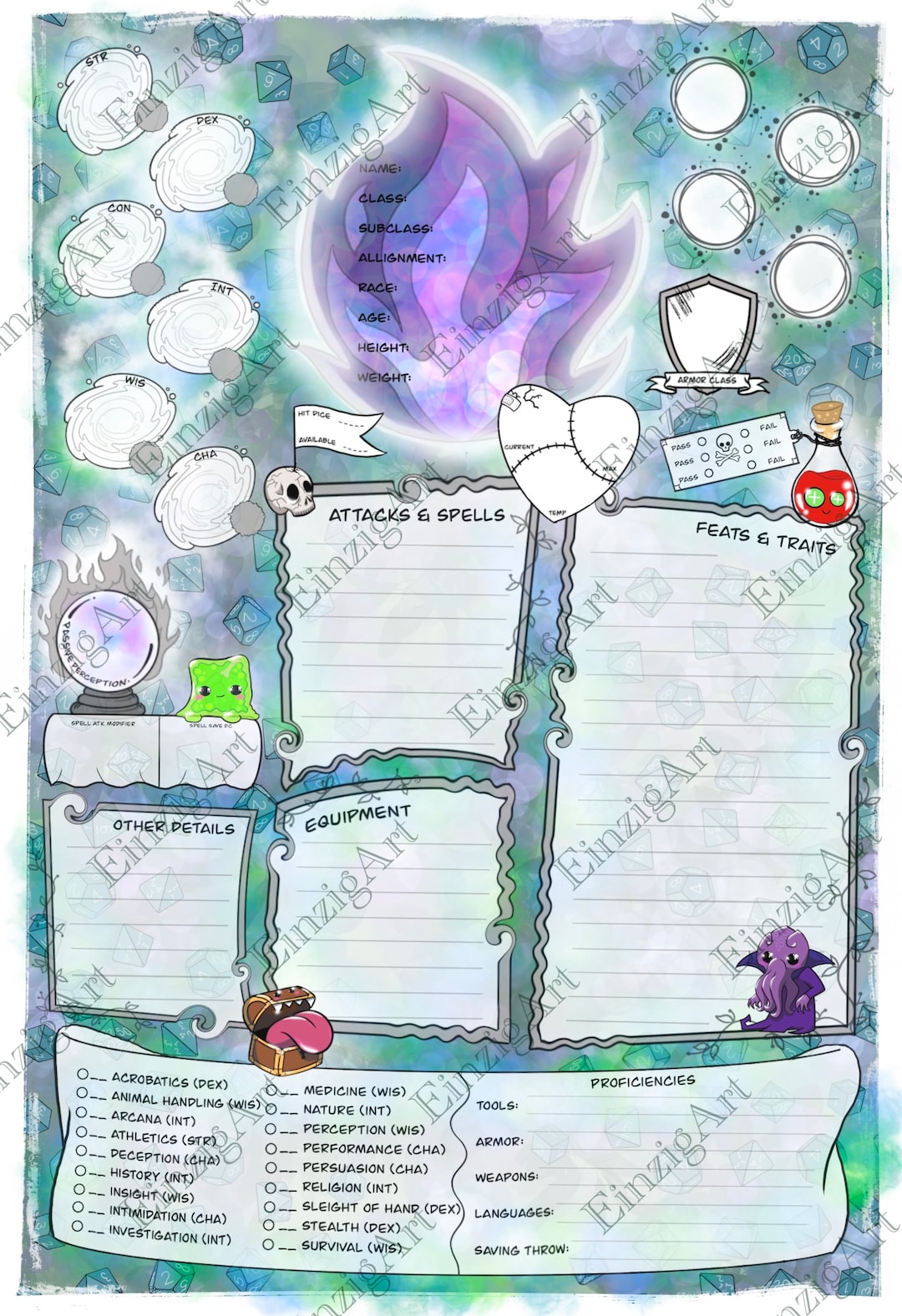 Dungeons and Dragons Dnd Cute Cartoon Colorful - Etsy