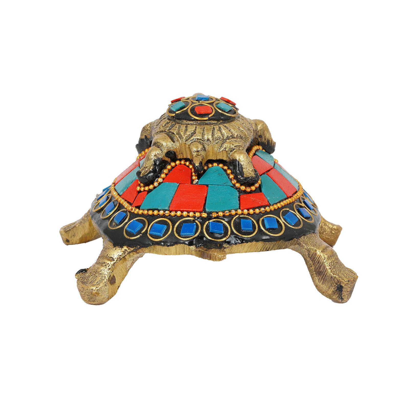 Brass Vastu Fengshui Double Tortoise Kachua Good Lucky Charm Multicolor ...