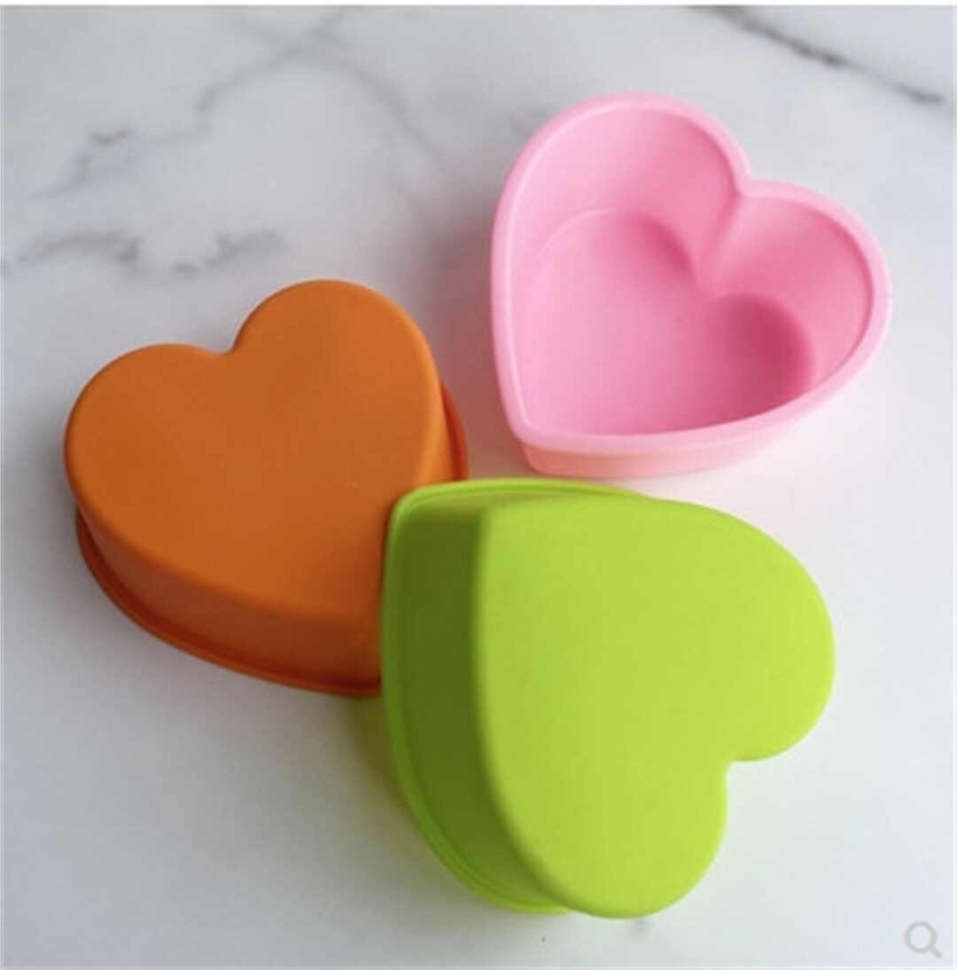 1 Cavity 8cm Heart Cake Mold Soap Mold Flexible Silicone Mold for ...