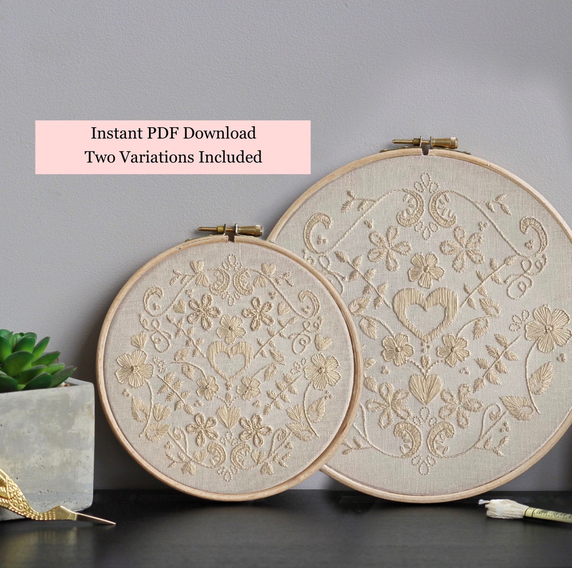 PDF Instant Digital Download Kit | Simple Floral Monochrome Patterned ...