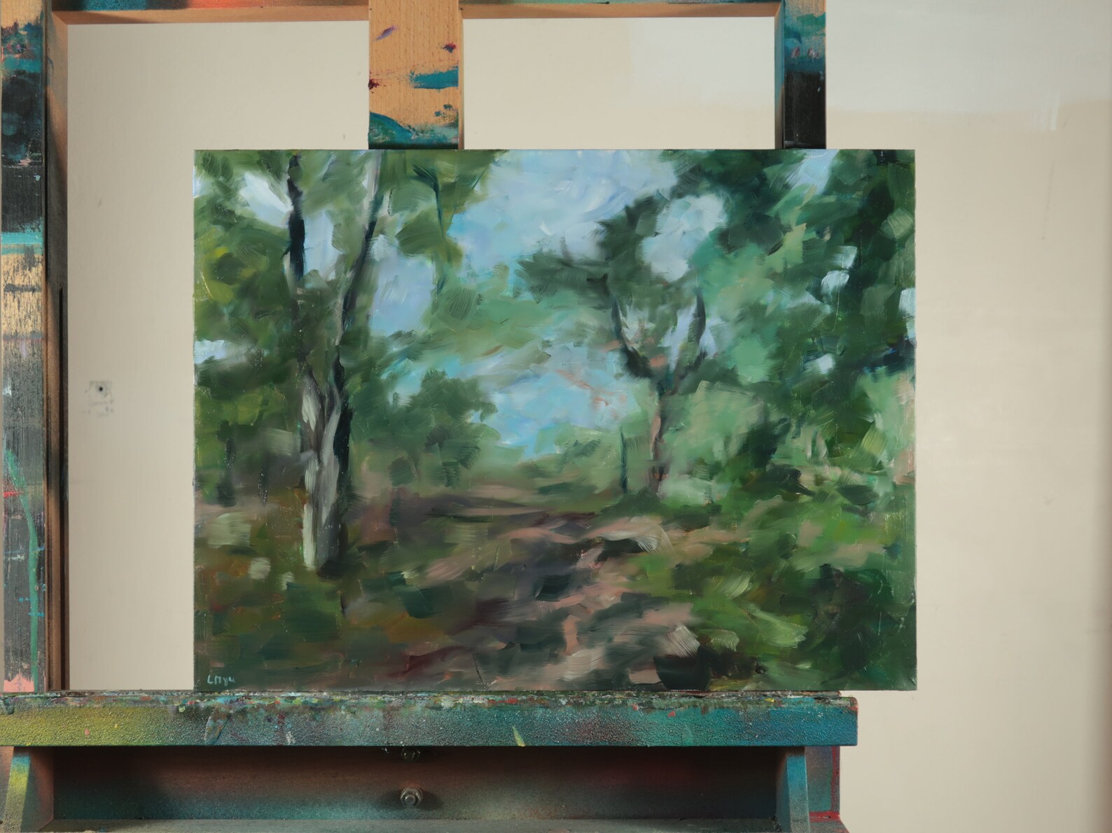 Open Bright Spot in Forest Painting on Wood - Etsy