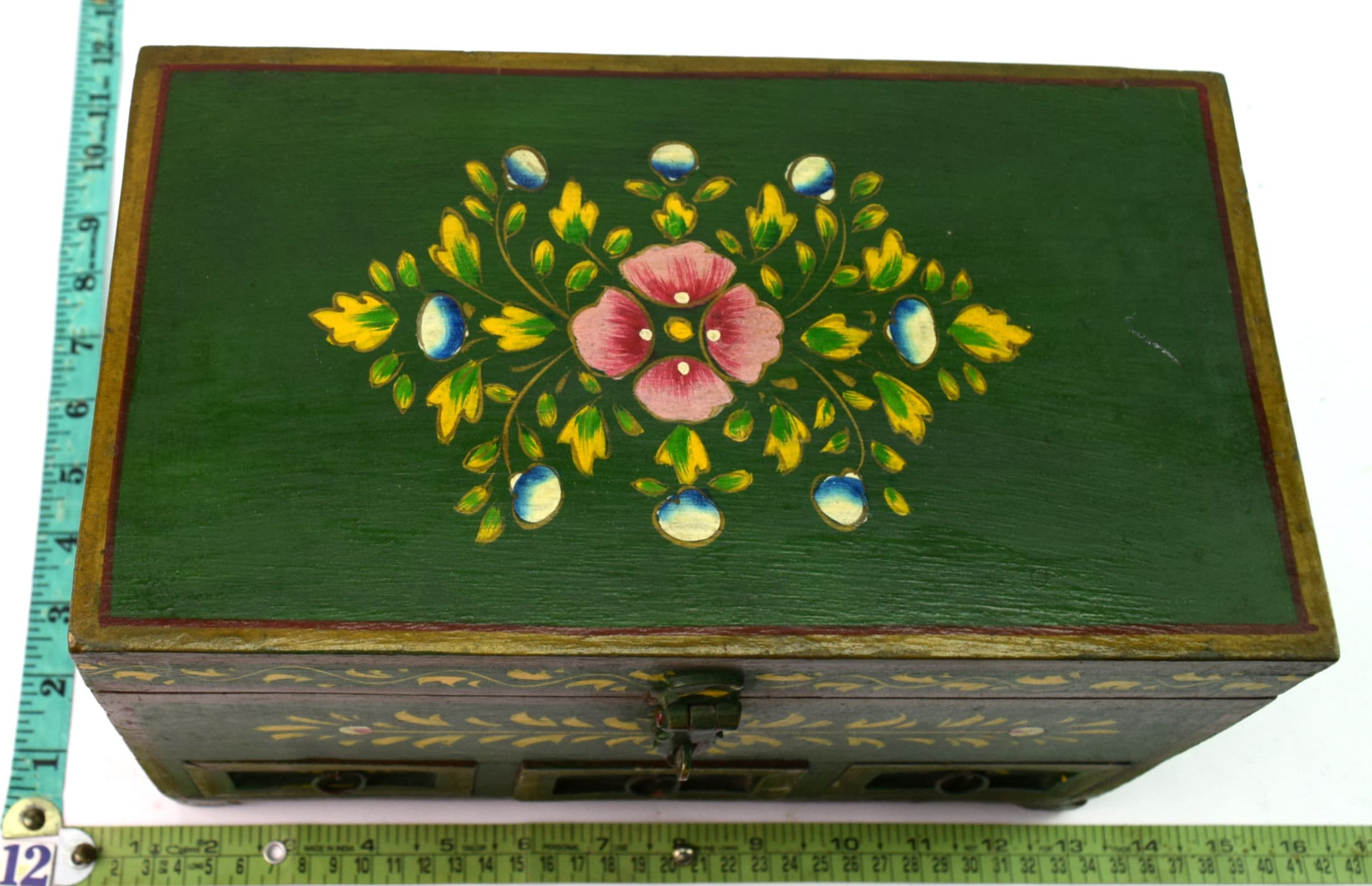 Vintage Wood Hand Painted Multi Compartment Makeup Box Old - Etsy