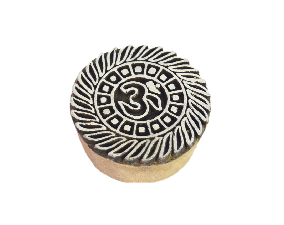 Traditional Om Symbol Round Wooden Textile Printing Block - Etsy